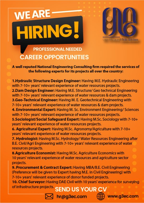 Career – G3 Engineering Consultants (Private) Limited